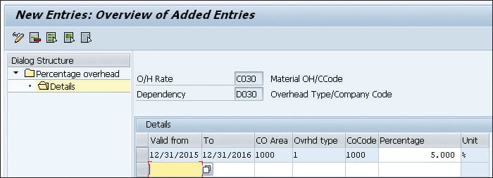 Overhead Rate Application for Period End Closing with SAP