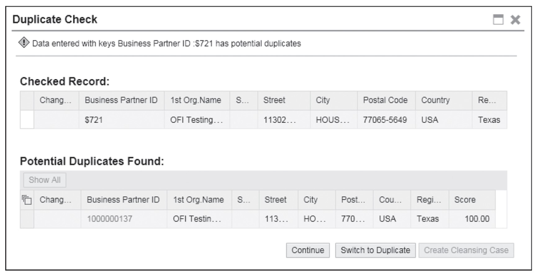 Performing Master Data Duplicate Checks with SAP MDG