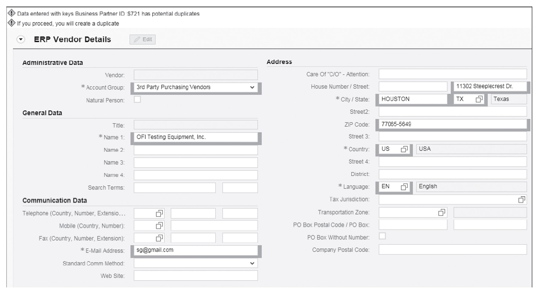 Performing Master Data Duplicate Checks with SAP MDG