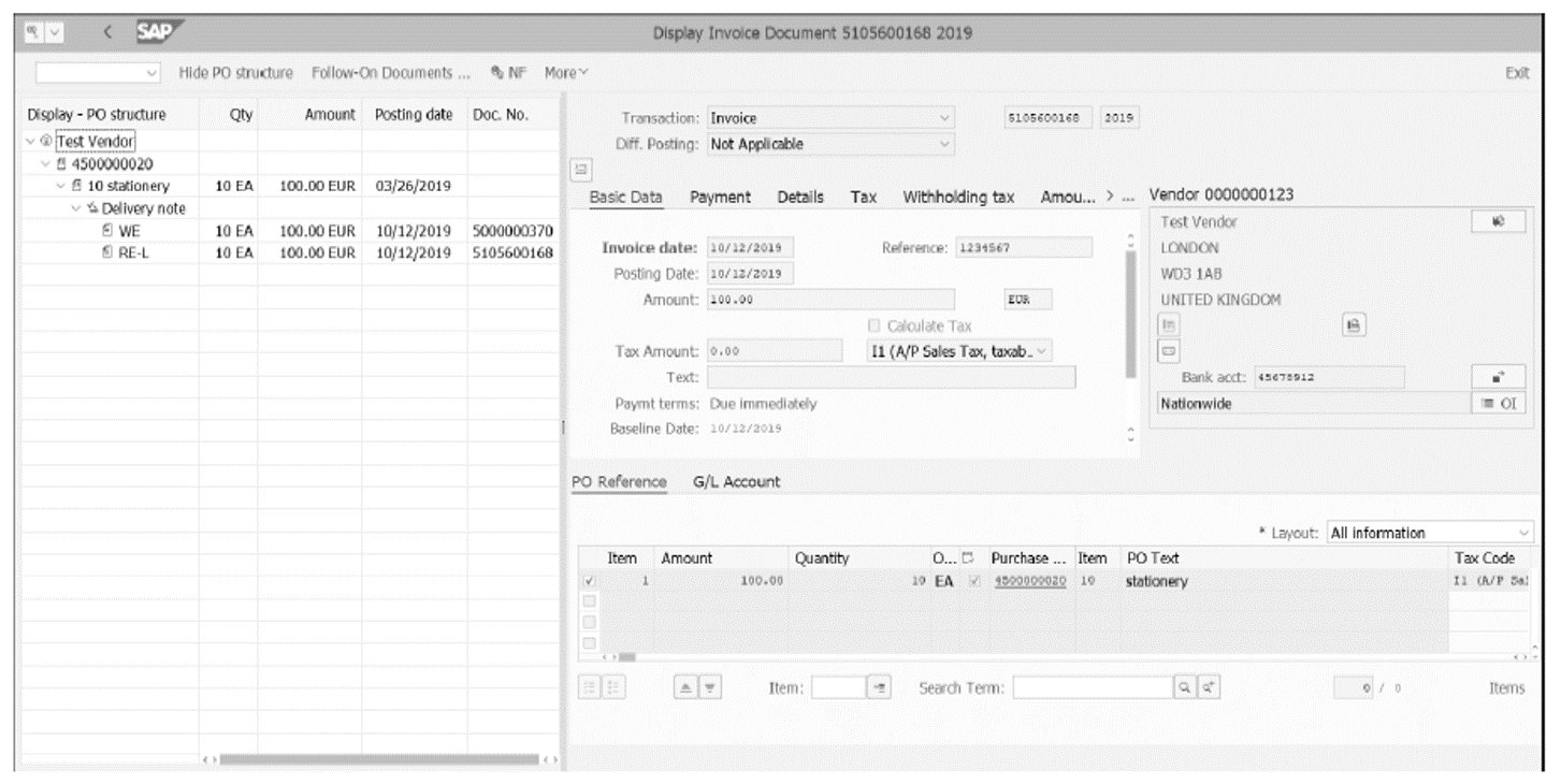 How to Create an SAP S/4HANA Invoice Receipt