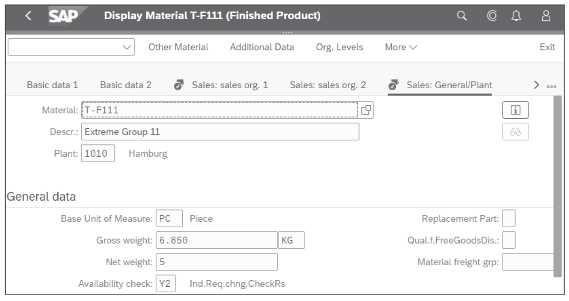 First Steps In Sap S 4hana How To Display Sales Data In The Material Master