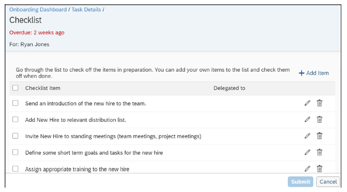SAP SuccessFactors Onboarding 2.0: Tasks for Program Participants