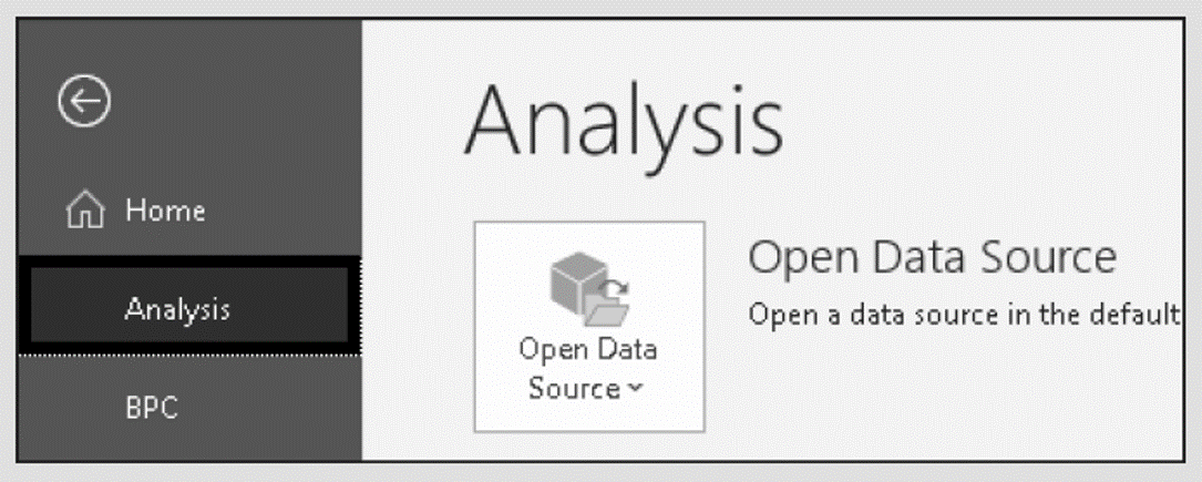 Insert Data Sources in SAP Analysis for Microsoft Office