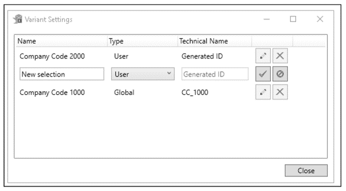 Prompting with Variants in SAP Analysis for Microsoft Office