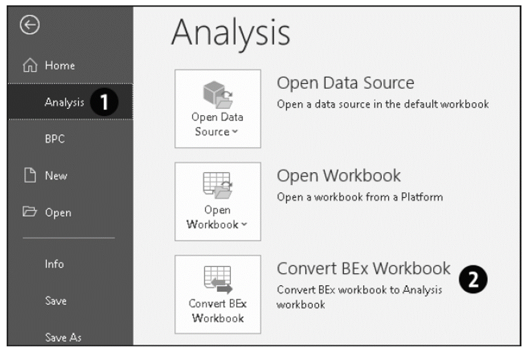 How to Convert an Excel Workbook Created with the SAP BEx Analyzer