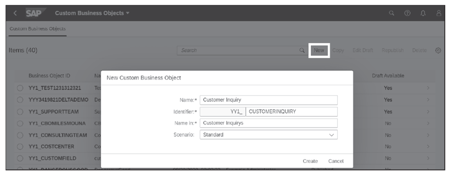How to Create New Custom Business Objects in SAP S/4HANA