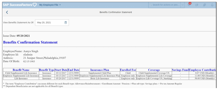 Using Global Benefits in SAP SuccessFactors Employee Central