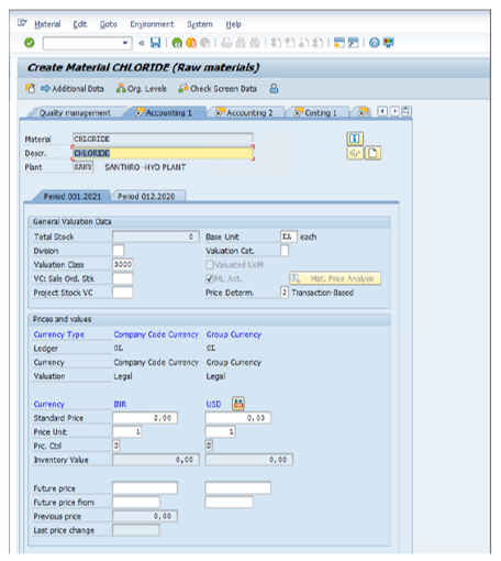 Product Costing in the Material Master in SAP S/4HANA