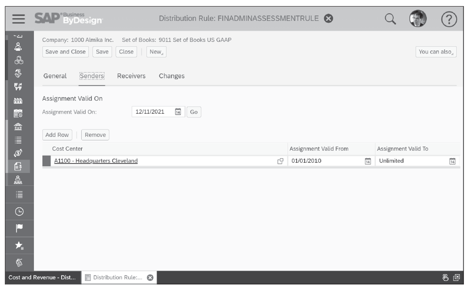 Using SAP Business ByDesign for Cost and Revenue