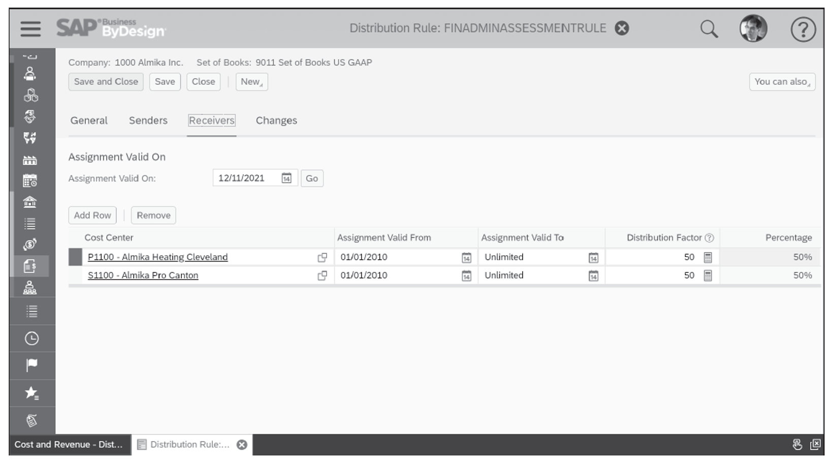 Using SAP Business ByDesign for Cost and Revenue