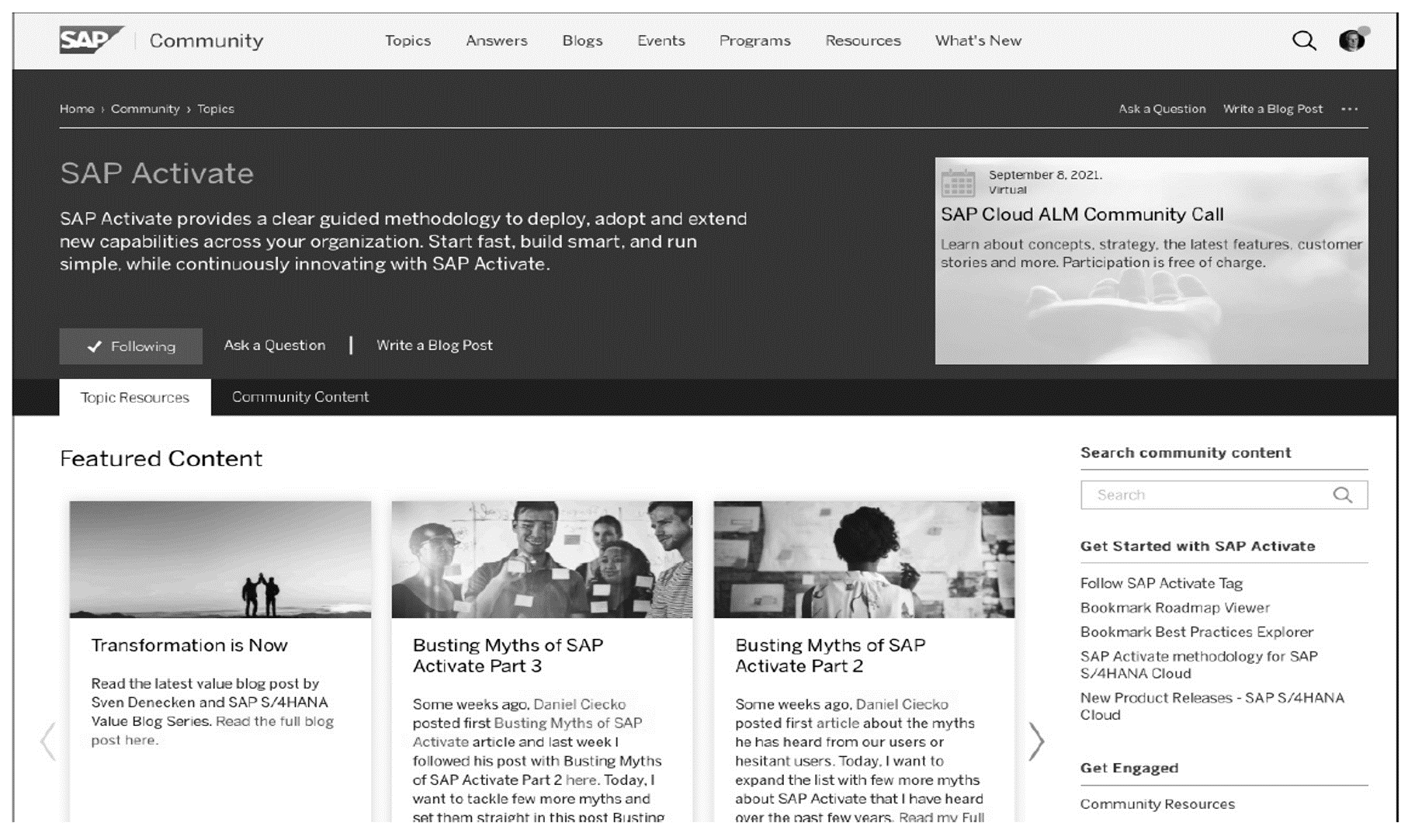 An Overview of the SAP Activate Community