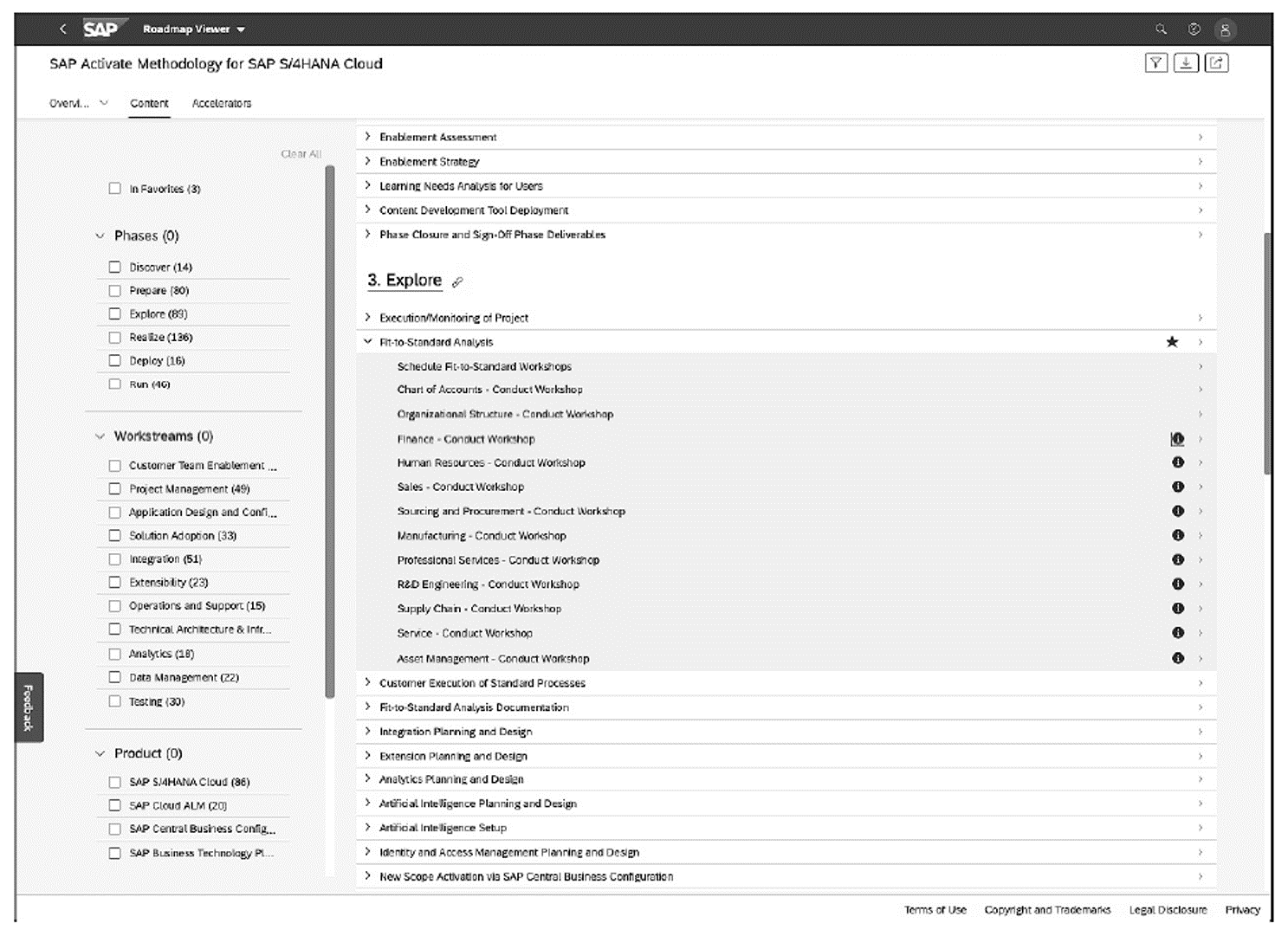 Using the Roadmap Viewer for SAP Activate Projects