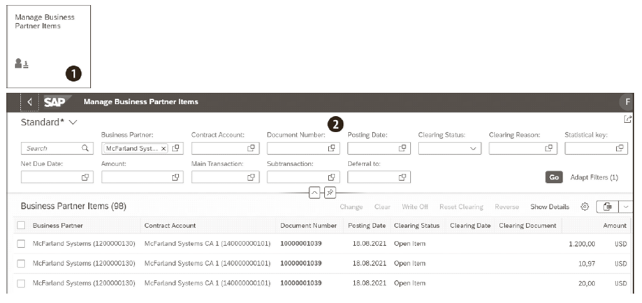 SAP Fiori Apps for Contract Accounting with SAP