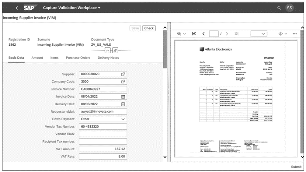 SAP Fiori Applications for Invoice Management with SAP