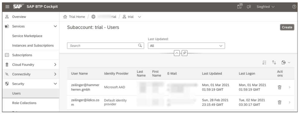 Gestión de usuarios en SAP BTP - S4PCADEMY