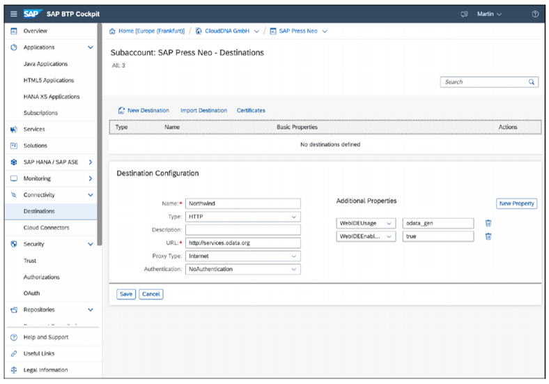 How to Consume an OData Service from a Cloud System in SAP Web IDE