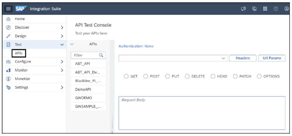 Testing APIs in SAP Integration Suite