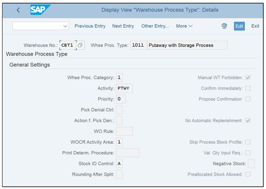 Warehouse Process Type Fields and Attributes in SAP S/4HANA EWM