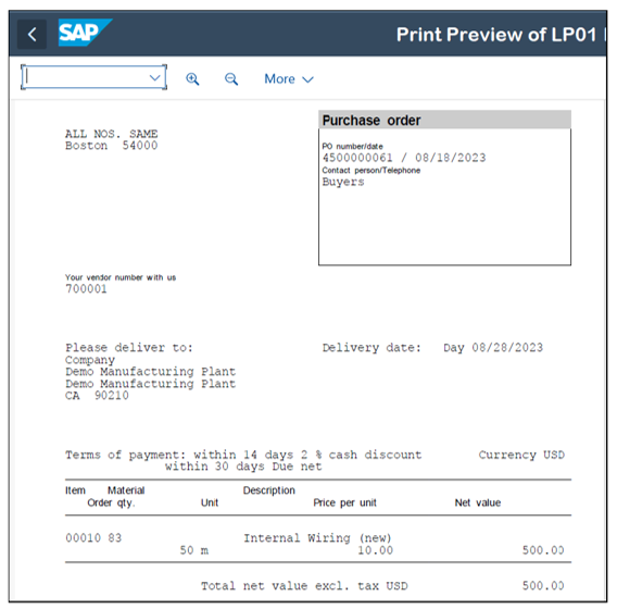 Creating a Purchase Order in SAP S/4HANA