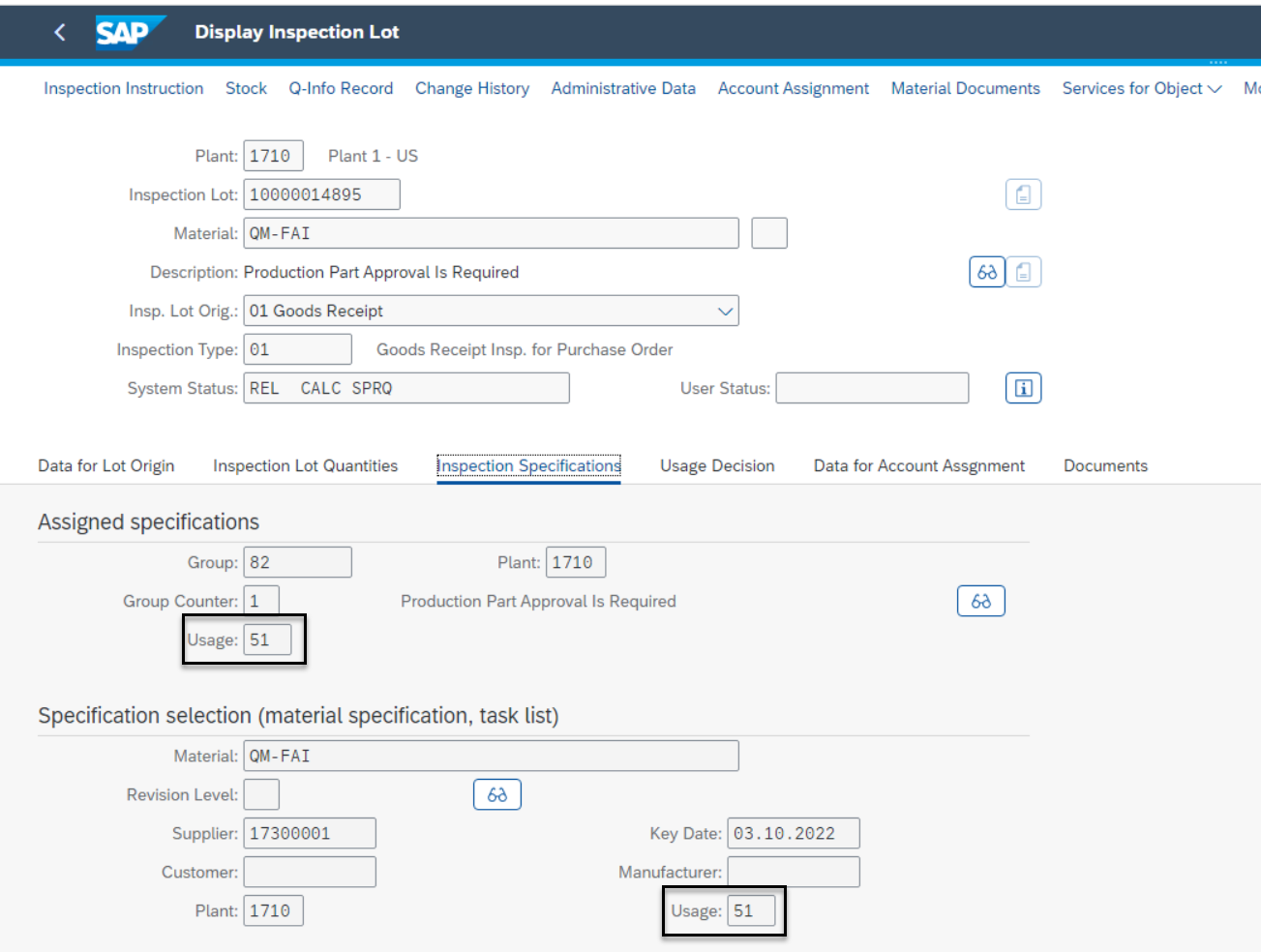 First Article Inspection for Production Part Approval in SAP S/4HANA
