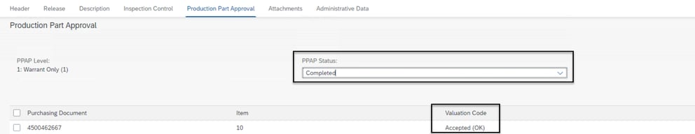 First Article Inspection for Production Part Approval in SAP S/4HANA