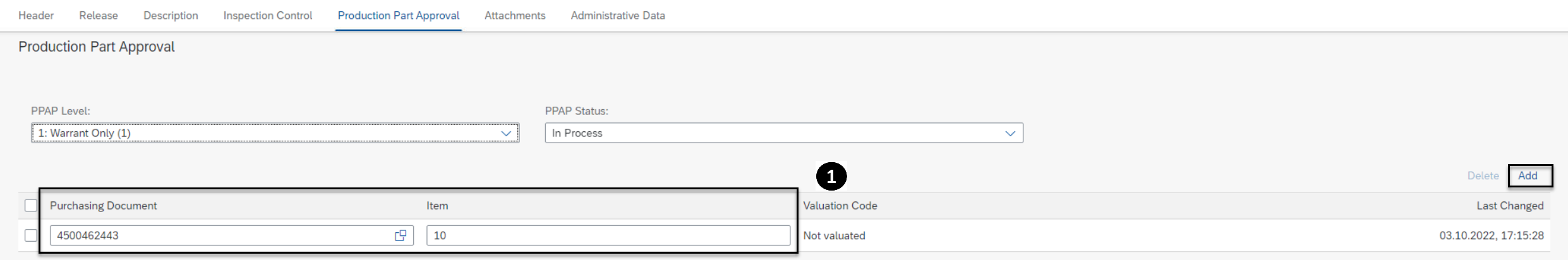 First Article Inspection for Production Part Approval in SAP S/4HANA