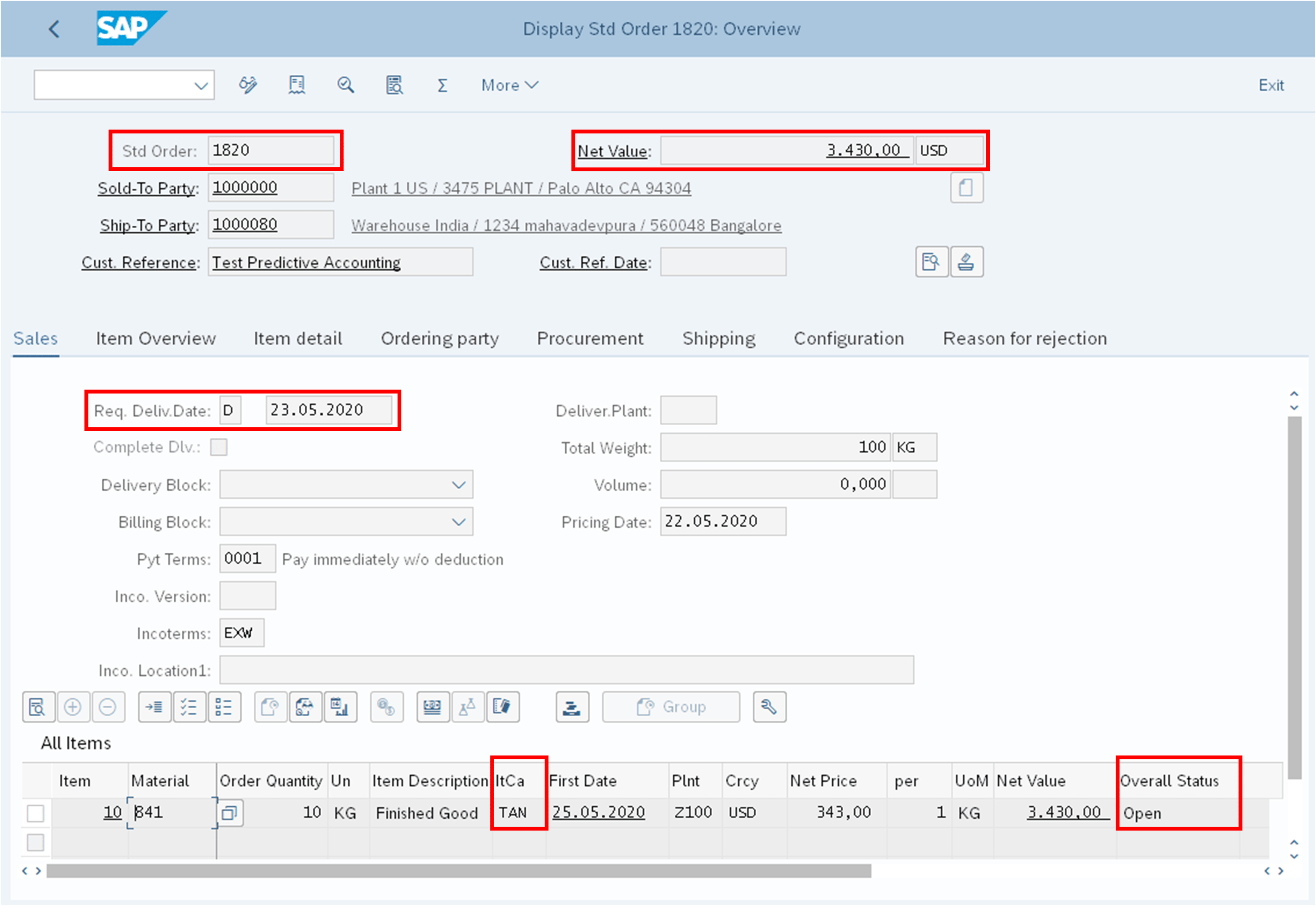 SAP S/4HANA Predictive Accounting for Incoming Sales Orders