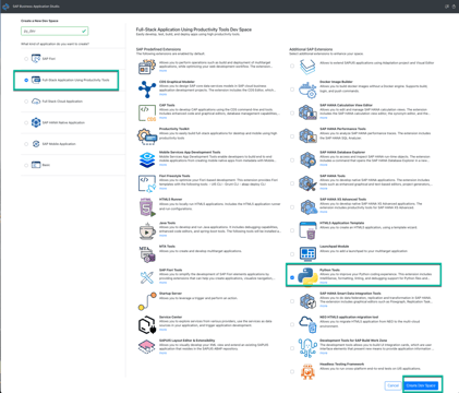 An Example of Python Development with SAP Business Application Studio