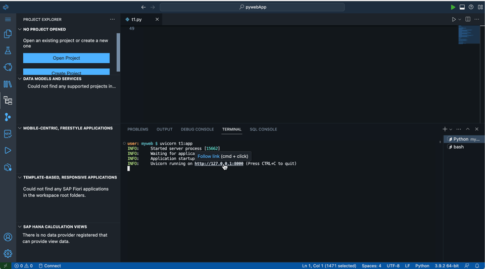 An Example of Python Development with SAP Business Application Studio