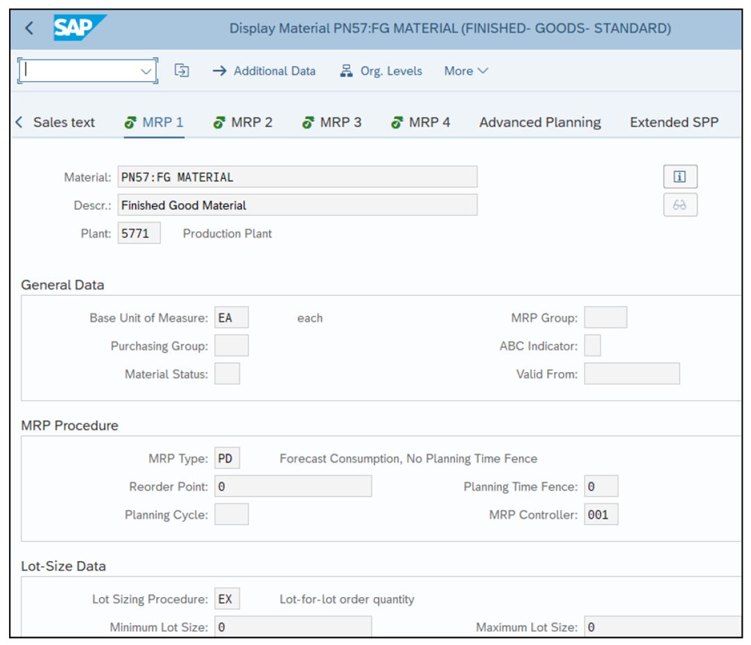 The MRP 1 View in SAP S/4HANA