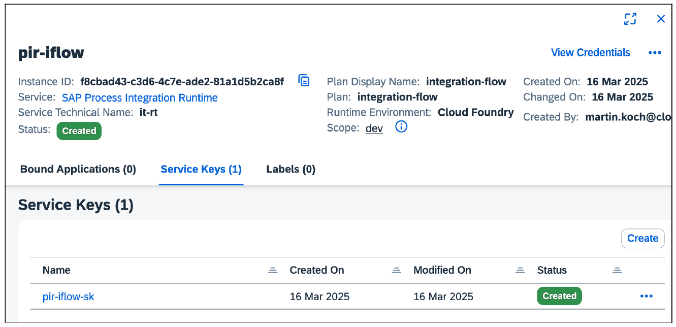 What a Service Key Is in SAP Integration Suite