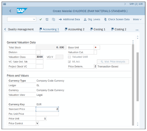 Product Costing in the Material Master in SAP S/4HANA