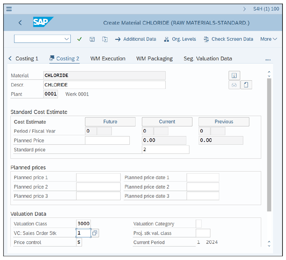 Product Costing in the Material Master in SAP S/4HANA
