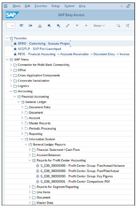 Standard Reports for Profit Center Accounting in SAP S/4HANA