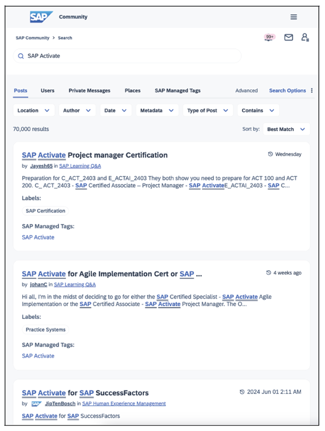 An Overview of the SAP Activate Community