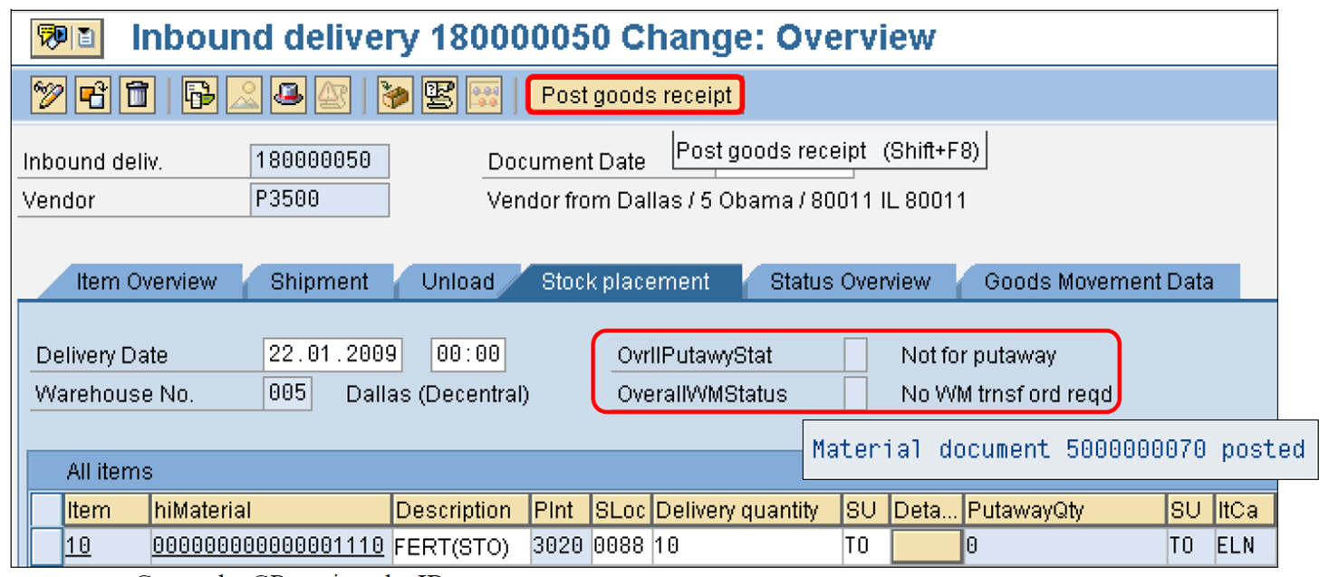 Using a Single SAP System for Stock Transport Order Processes