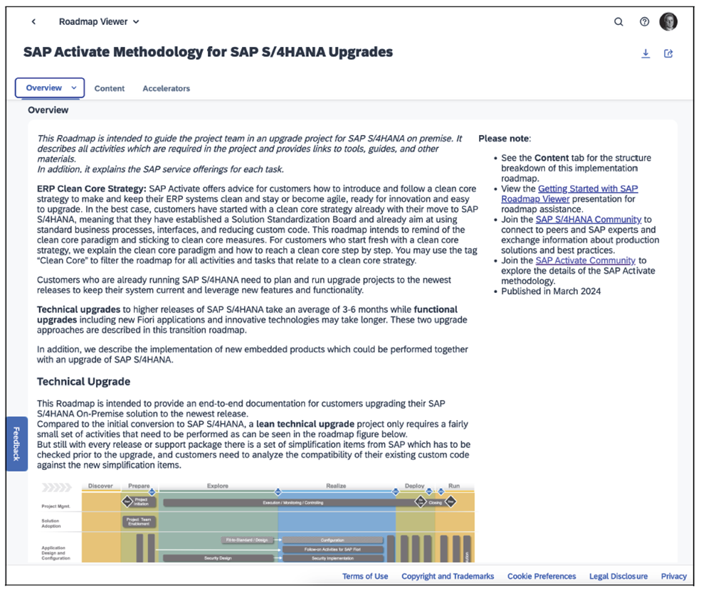 The SAP Activate Roadmap for SAP S/4HANA Upgrades