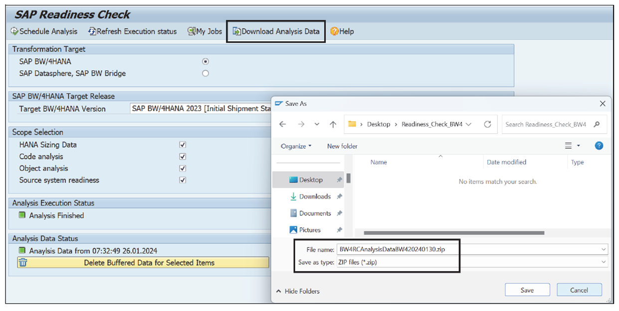 SAP Readiness Check for SAP BW/4HANA