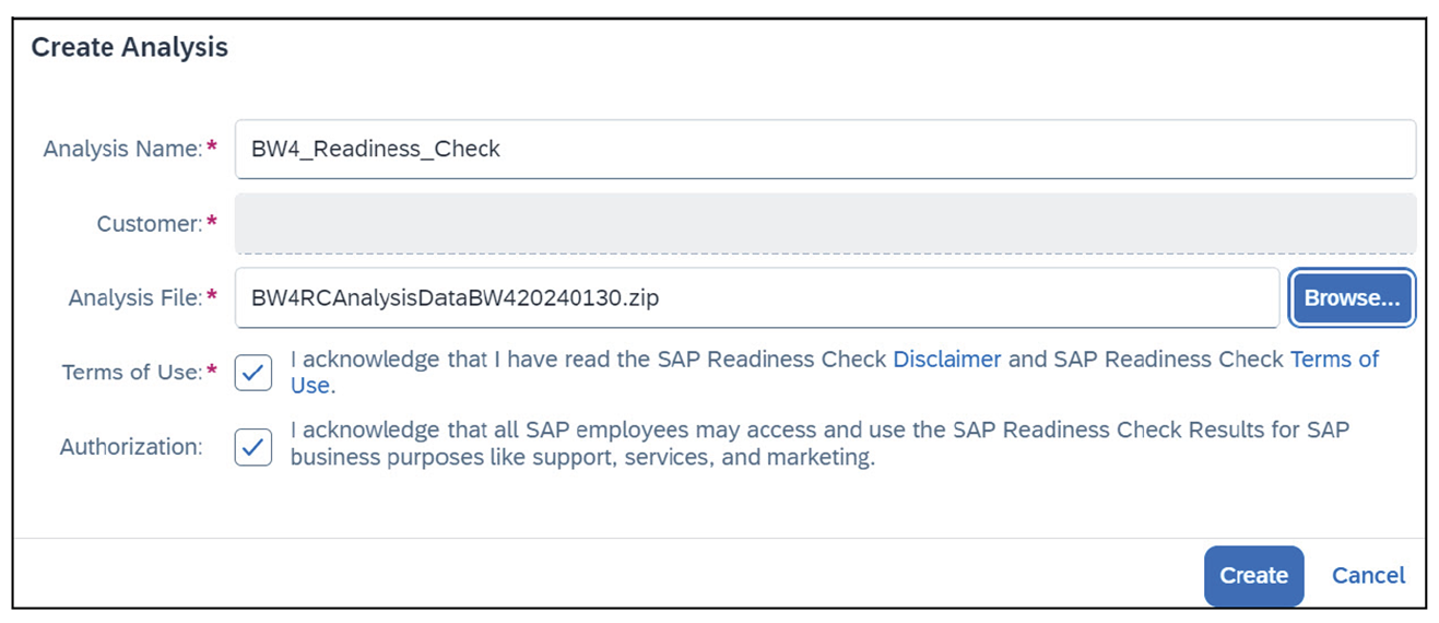 SAP Readiness Check for SAP BW/4HANA