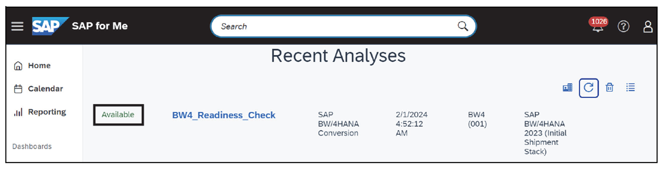 SAP Readiness Check for SAP BW/4HANA