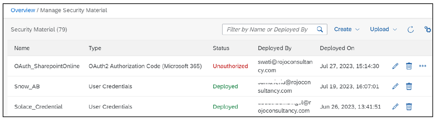 Maintaining Security Material with SAP Cloud Integration