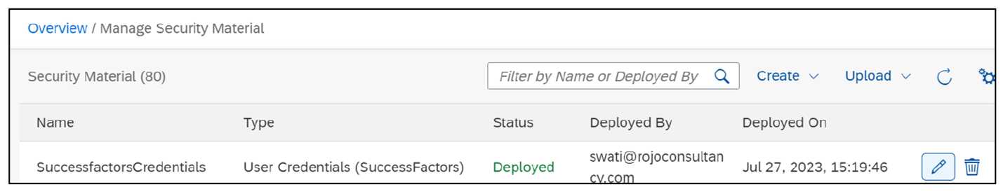 Maintaining Security Material with SAP Cloud Integration