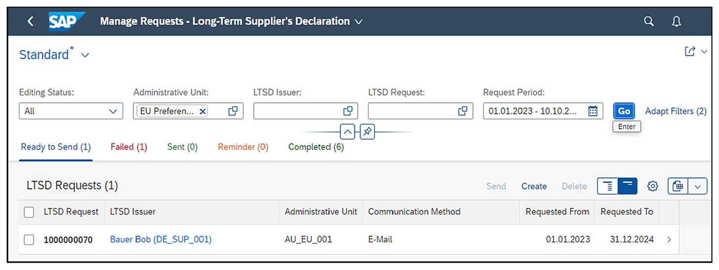 Trade Preference Reporting in SAP GTS