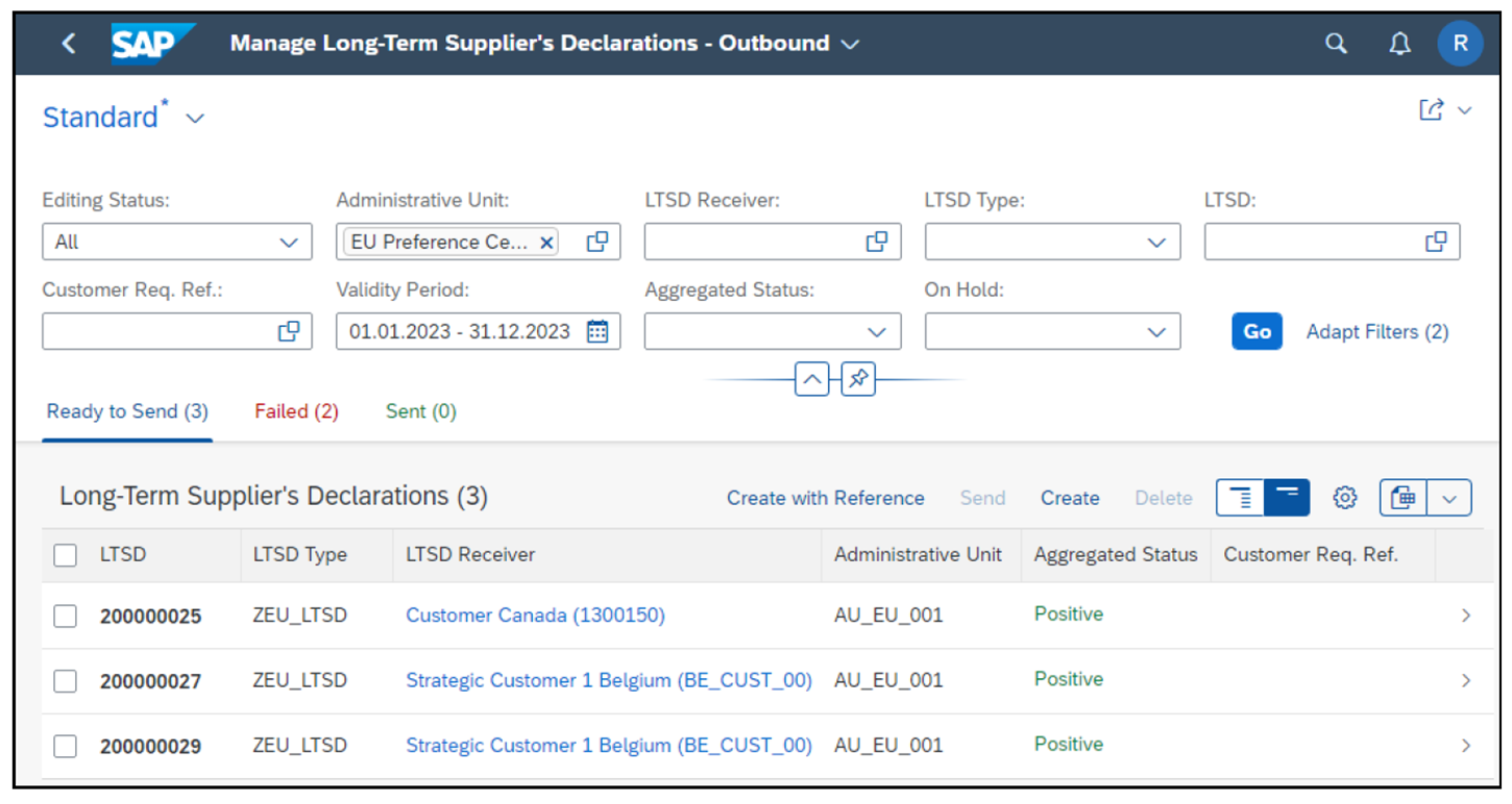 Trade Preference Reporting in SAP GTS