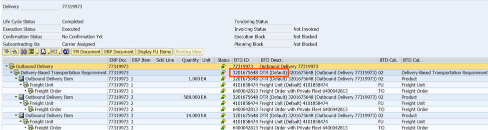 Internal Settlement in SAP S/4HANA Transportation Management