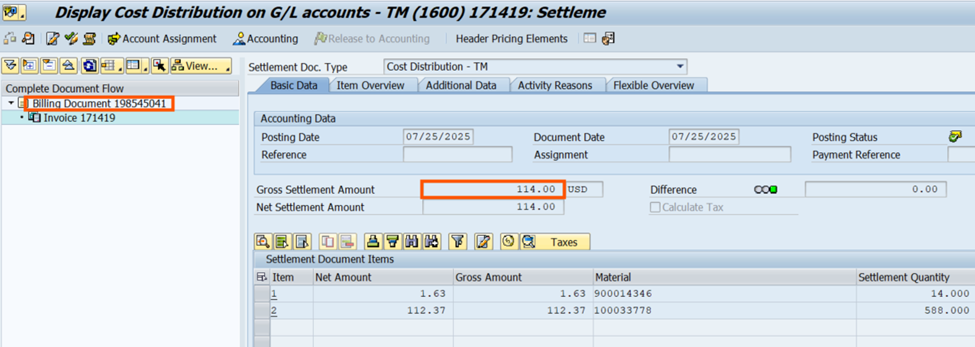 Internal Settlement in SAP S/4HANA Transportation Management
